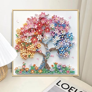 Colorful Tree Diamond Painting Kit, Acrylic, Special Shaped Gem Art ...