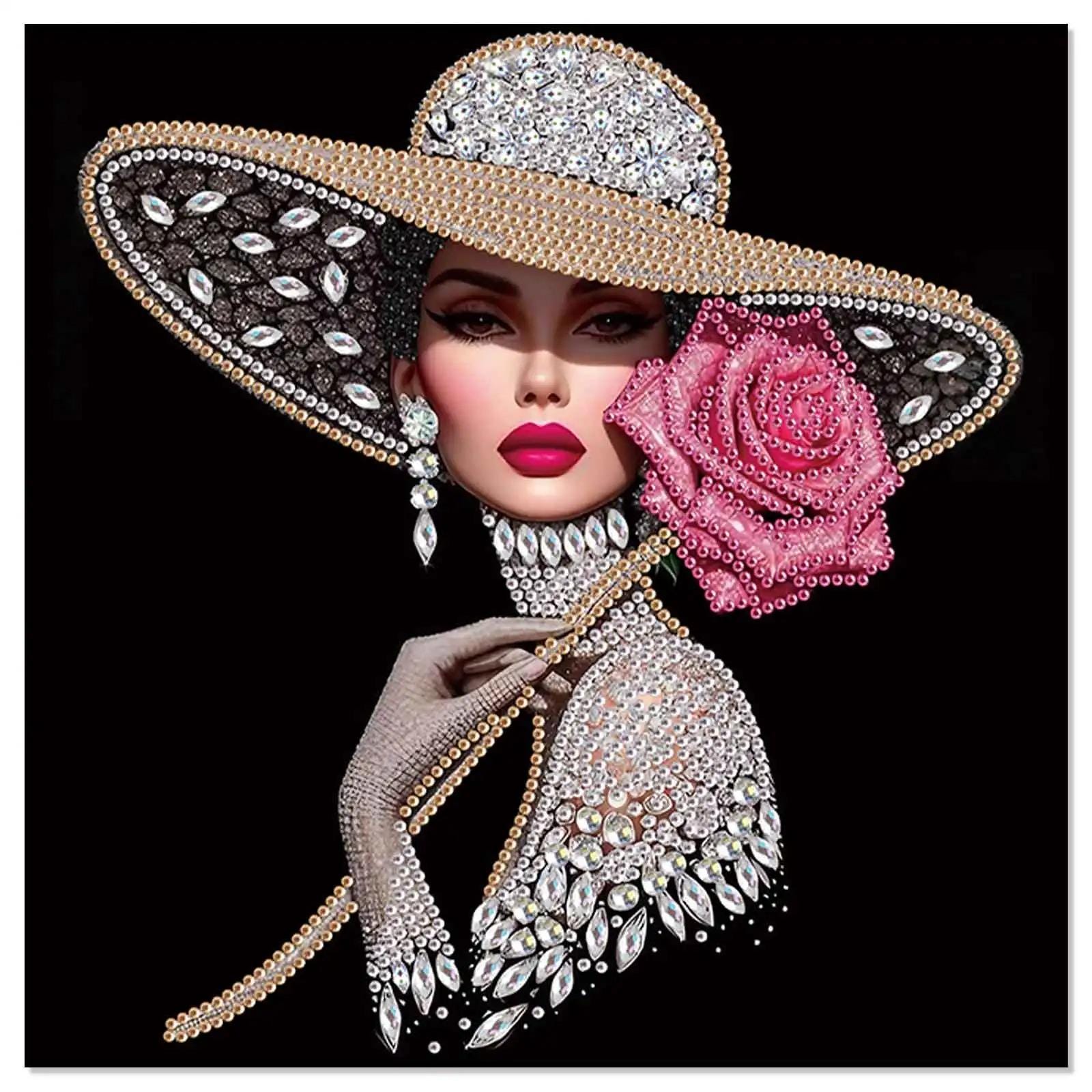 Elegant Lady Diamond Painting Kit, Crystal Rhinestone Embroidery ...