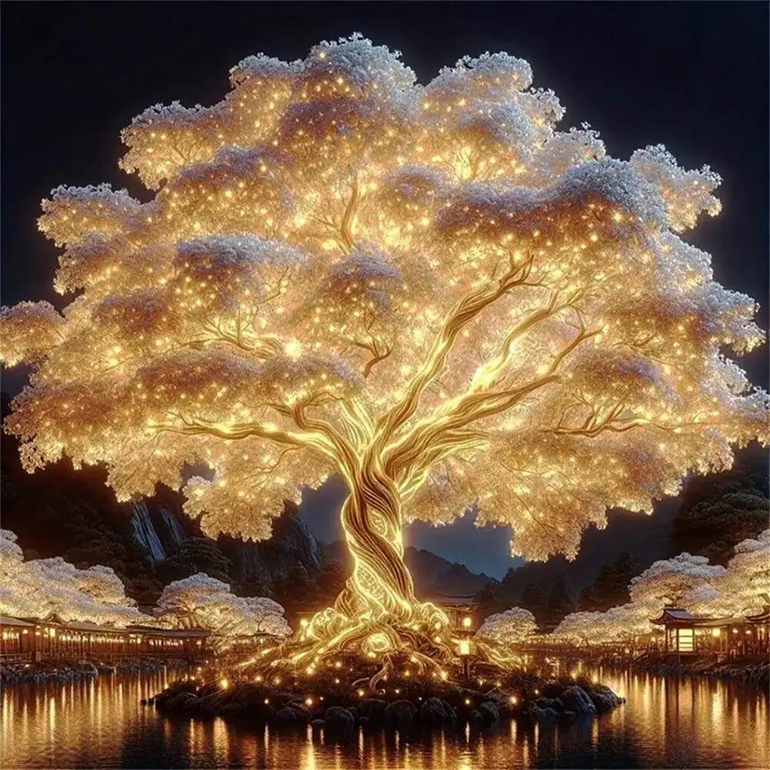 Tree Landscape Diamond Painting Kit, DIY Rhinestones Arts Embroidery ...
