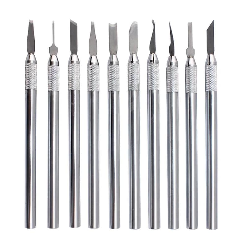 Miniature Carving Knife 10 Pcs Engraving Tools, Graver Kit, DIY Jewelry ...