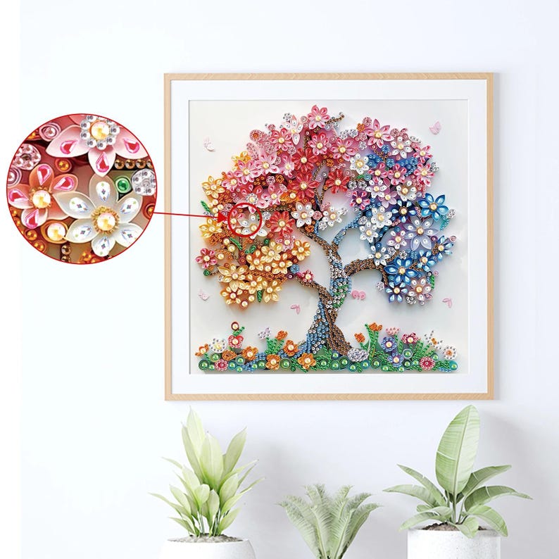 Colorful Tree Diamond Painting Kit, Acrylic, Special Shaped Gem Art ...