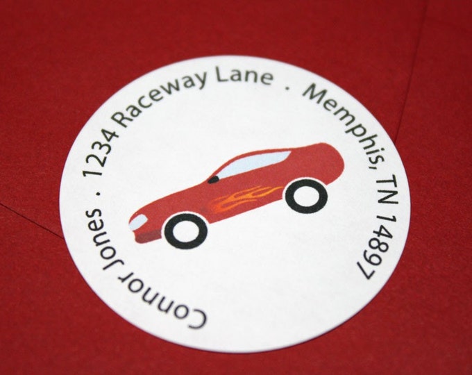Race Car Return Address Labels - Personalized - Etsy