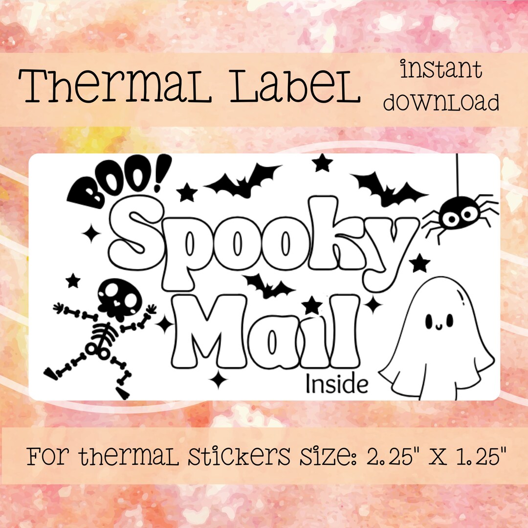 Spooky Mail Halloween Thermal Sticker Digital Download, Packaging ...