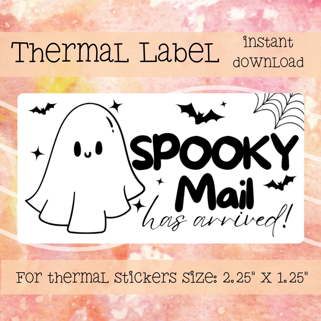 Spooky Mail Halloween Thermal Sticker Digital Download, Packaging ...