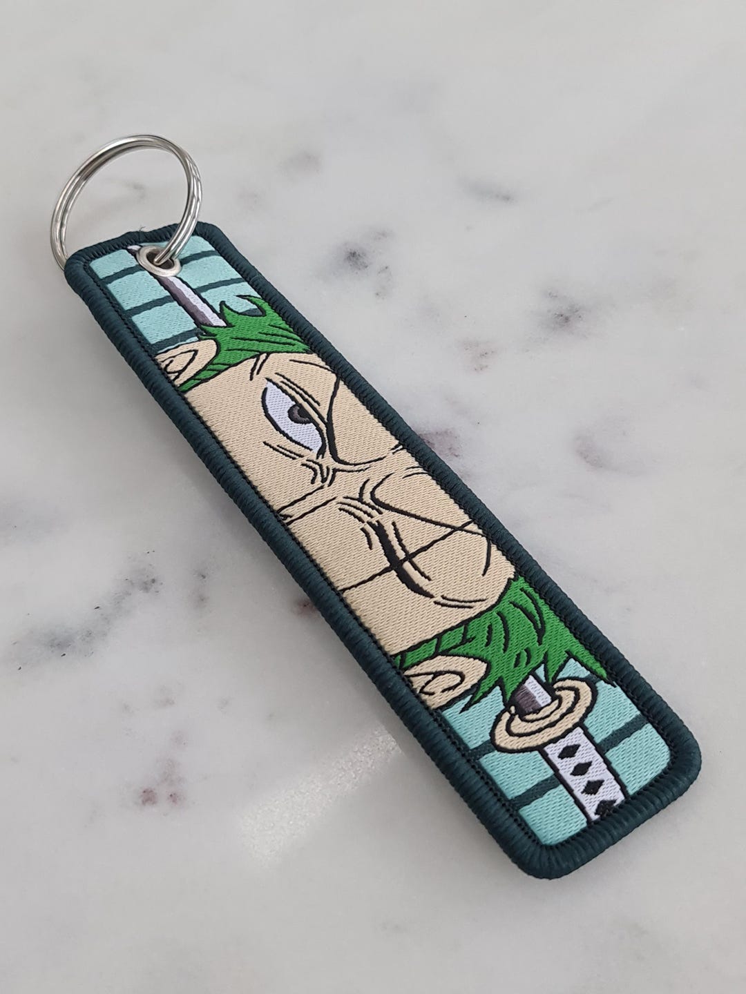 One Piece Keychain Roronoa Zoro Anime Merch, Embroidered Zoro Gift ...