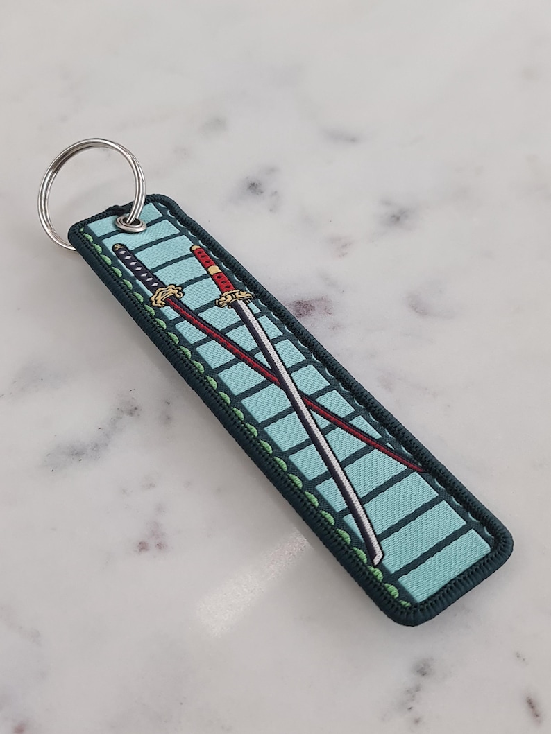 One Piece Keychain Roronoa Zoro – Anime Merch, Embroidered Zoro Gift ...