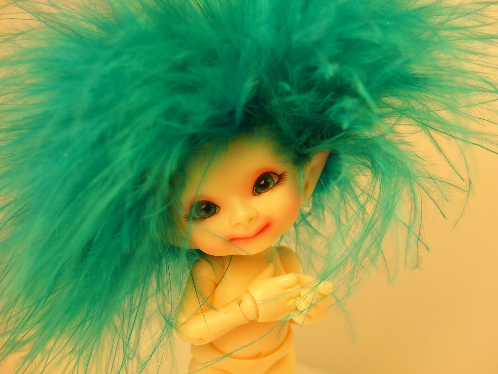 Little Fae Sprite of the Sea Realpuki Feather Headband Wig Size 3 Tiny ...