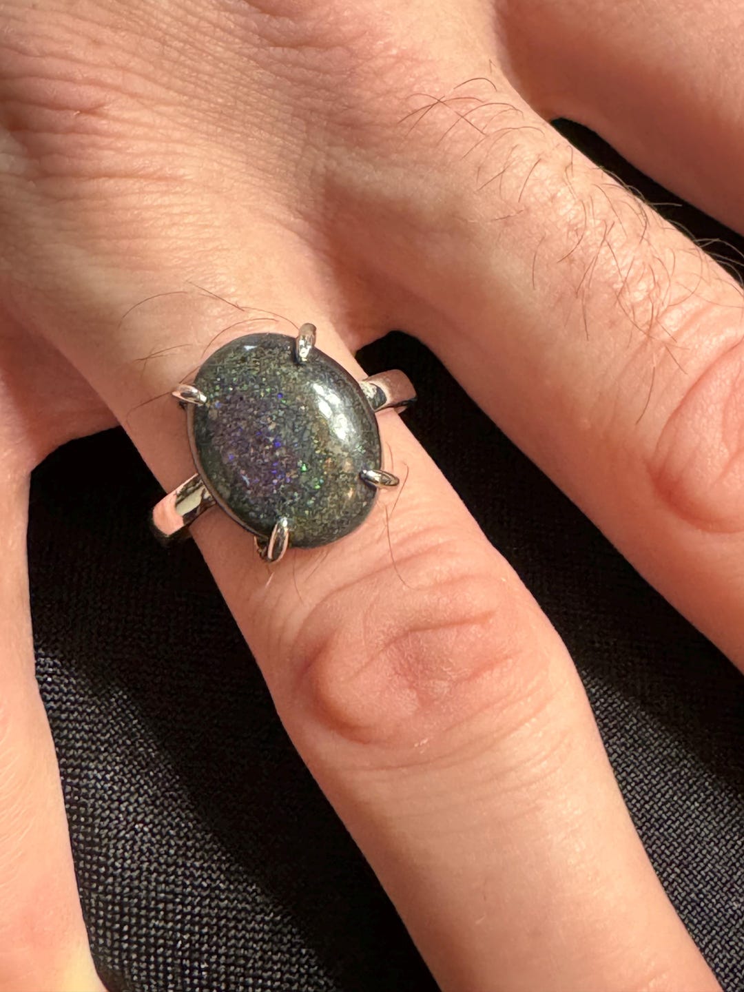 Large Black Andamooka Opal With Lots of Colors. Size 9 - Etsy