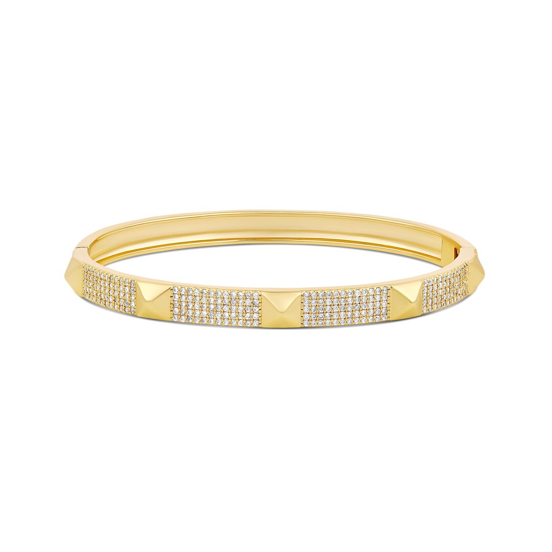 Pave Studded 5 Row Bangle - Etsy