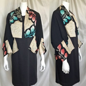 2-way Origami Blouse Shrug Jacket/ Japanese Kimono Re-make/ Up-cycled ...