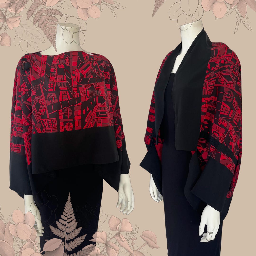 Upcycled Japanese Kimono – Versatile Origami Shrug Blouse | Rare ...