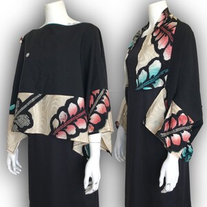 2-way Origami Blouse Shrug Jacket/ Japanese Kimono Re-make/ Up-cycled ...