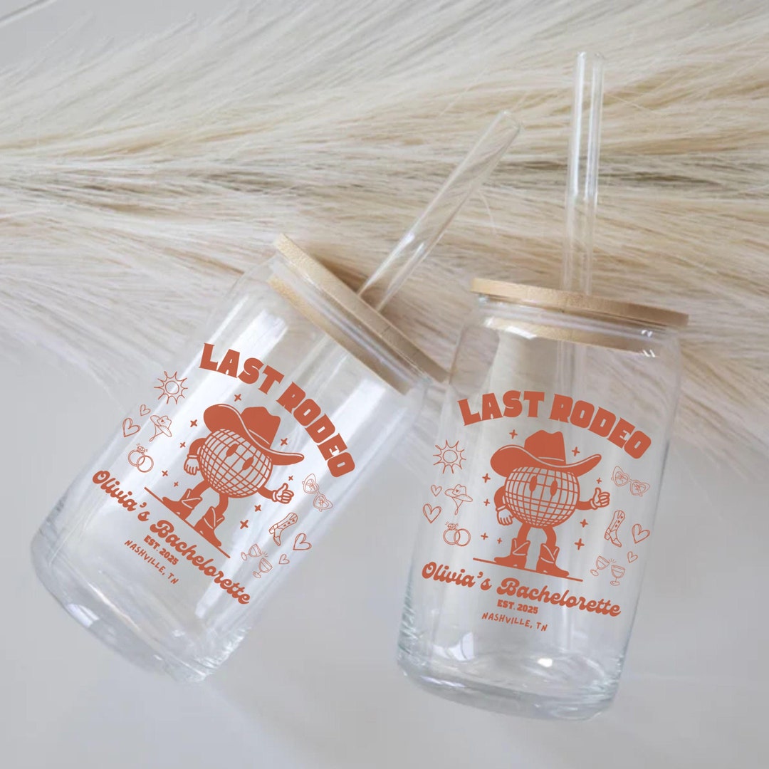 Custom Bachelorette Tumbler, Cowgirl Bach Party Sipper Glass, Nashville ...