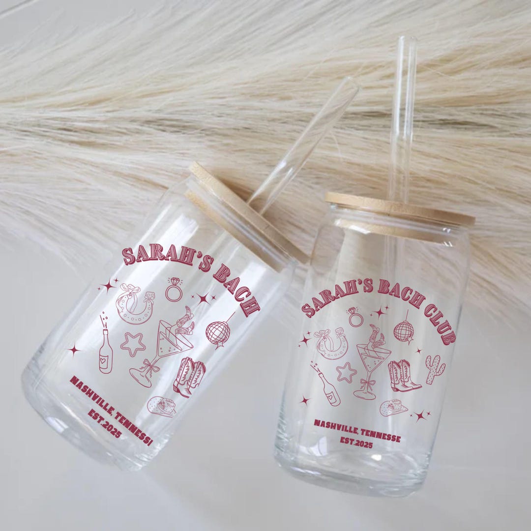 Custom Bachelorette Tumbler, Cowgirl Bach Party Sipper Glass, Nashville ...