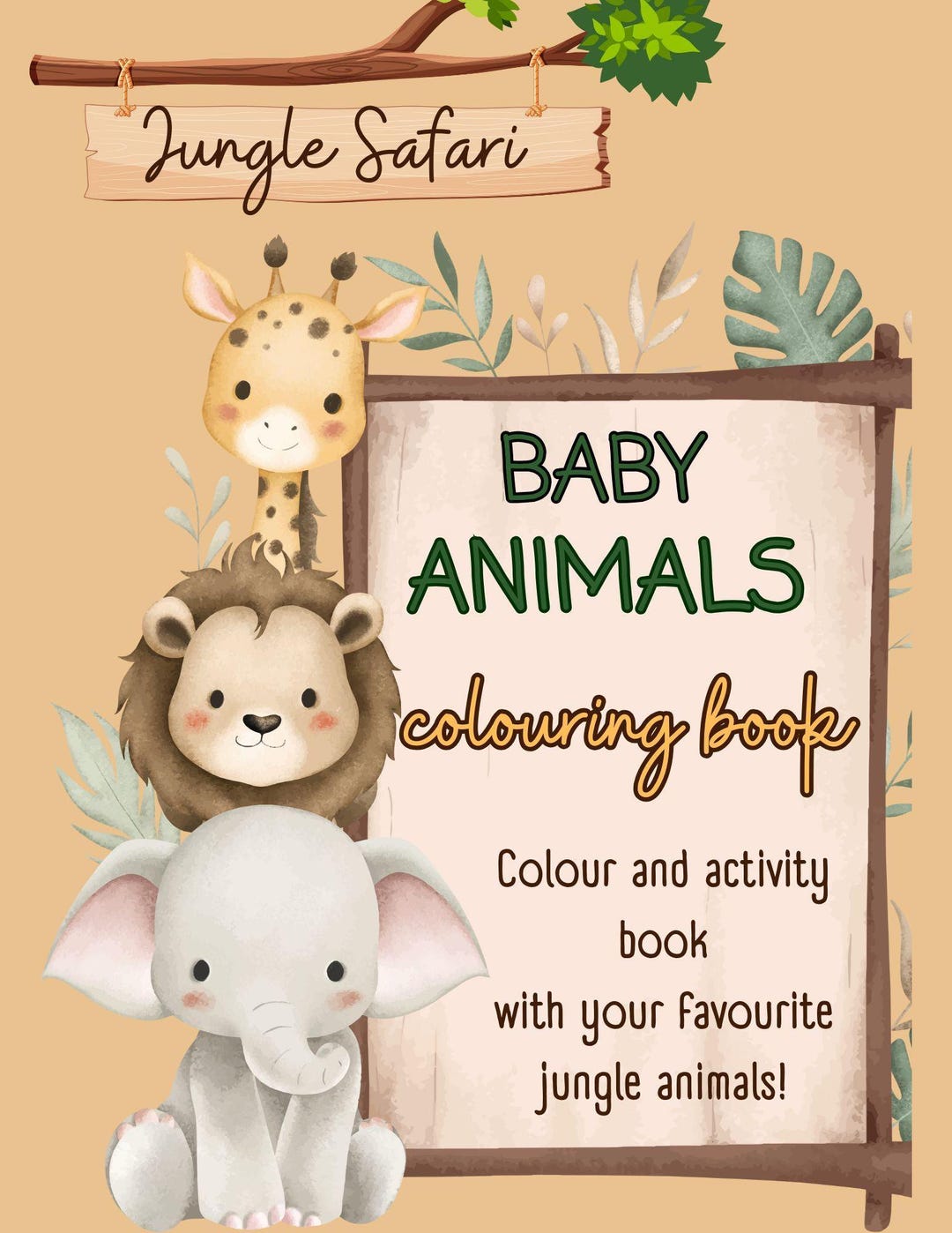 Jungle Baby Animals Drawing & Activity Book Printable | Toddler Safari ...