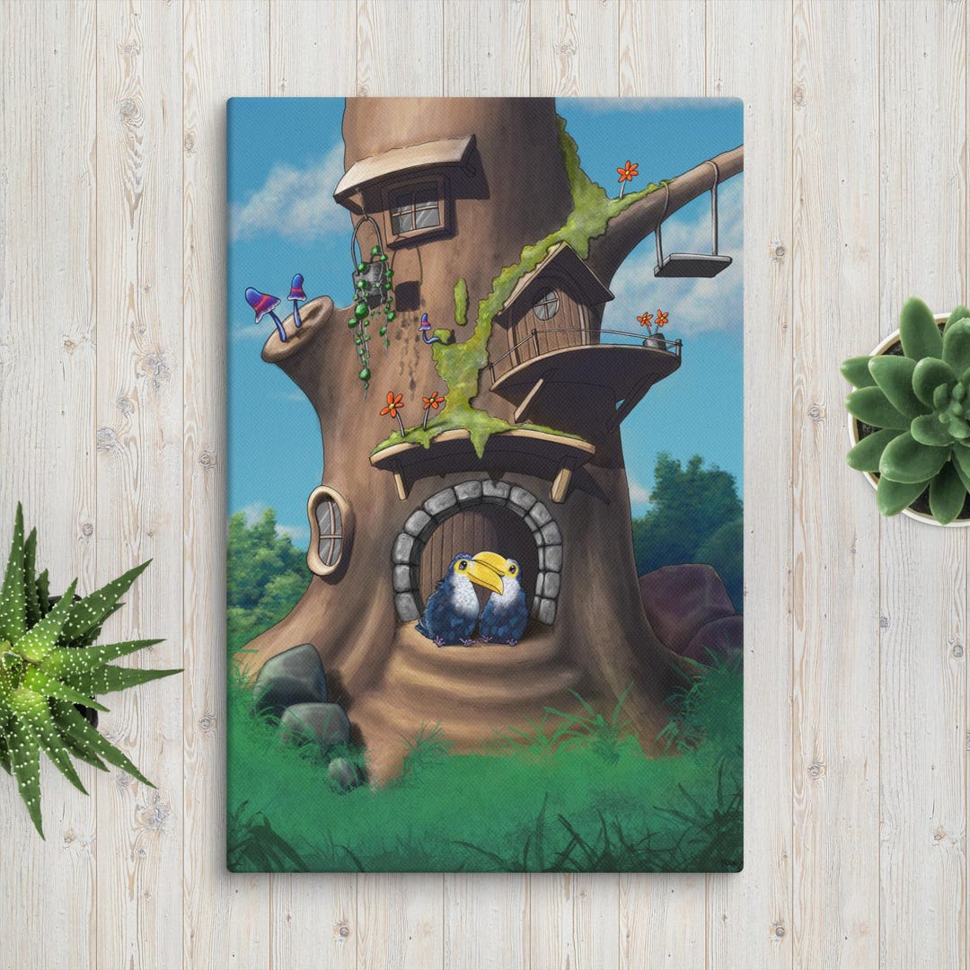 Toucan Home Digital Drawing Print on Canvas - Etsy