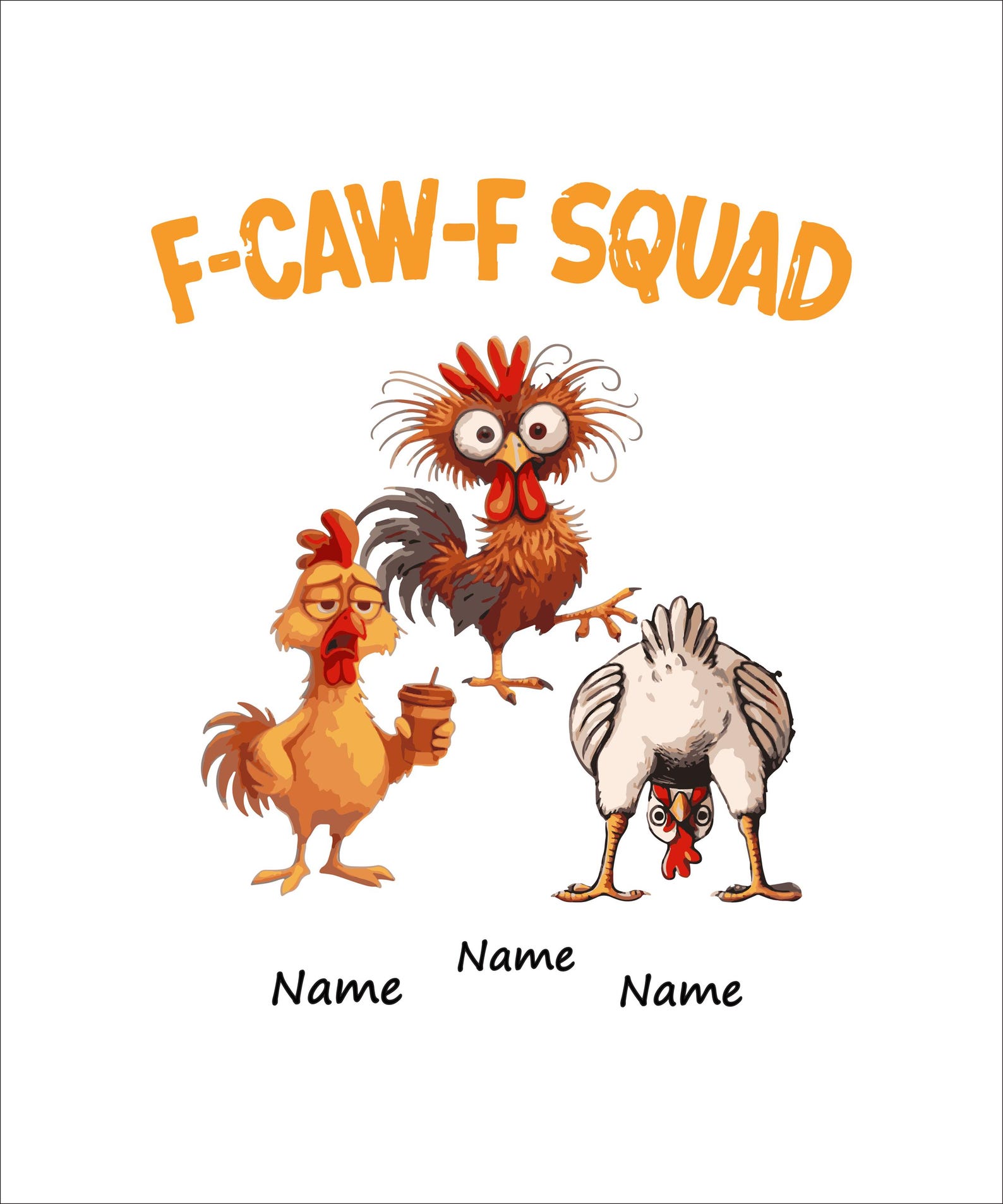Trendy Personalized F-caw-f Chicken Squad PNG Svg,funny Personalized ...