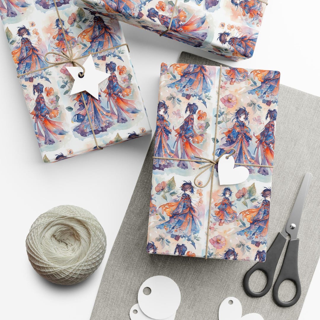 Anime Gift Wrapping Papers, Cute Decorative Wrapping Sheets, Japanese ...
