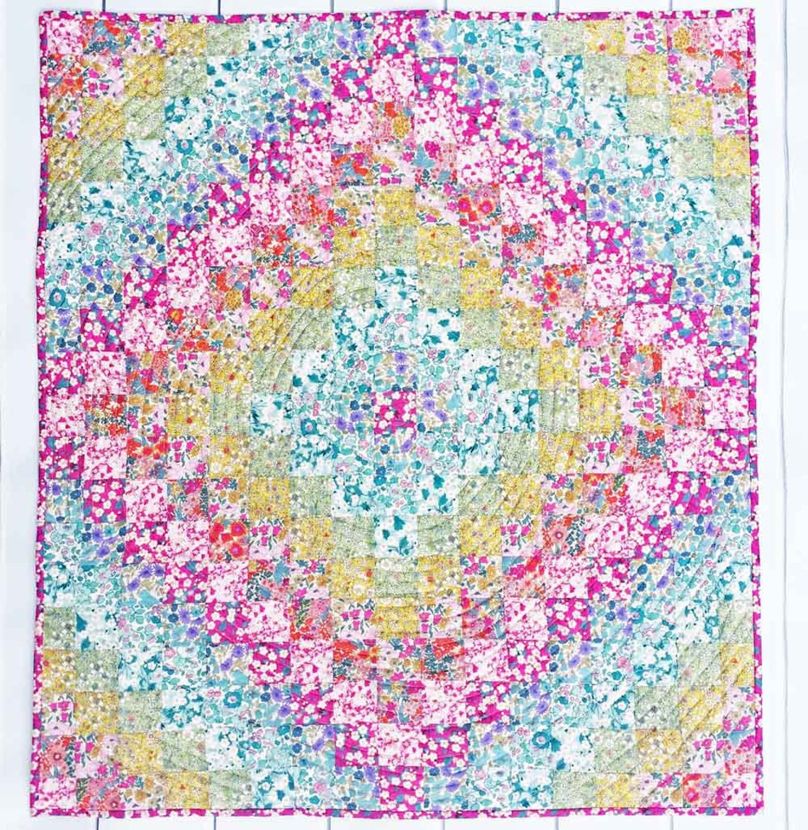 PATTERN : Liberty Rainbow Trip Around the World Quilt Sewing Pattern ...