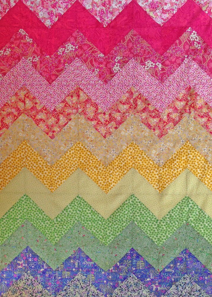 PATTERN : Chevron Rainbow Quilt Pattern Instant Download - Etsy