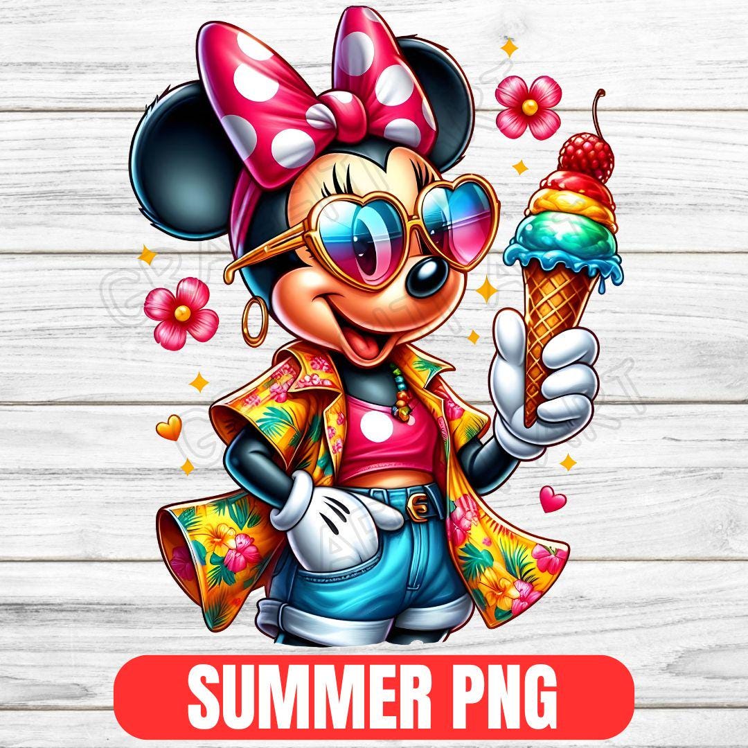 Summer Minnie Mouse PNG: Graffiti Art, Kids Cartoon (digital Download ...