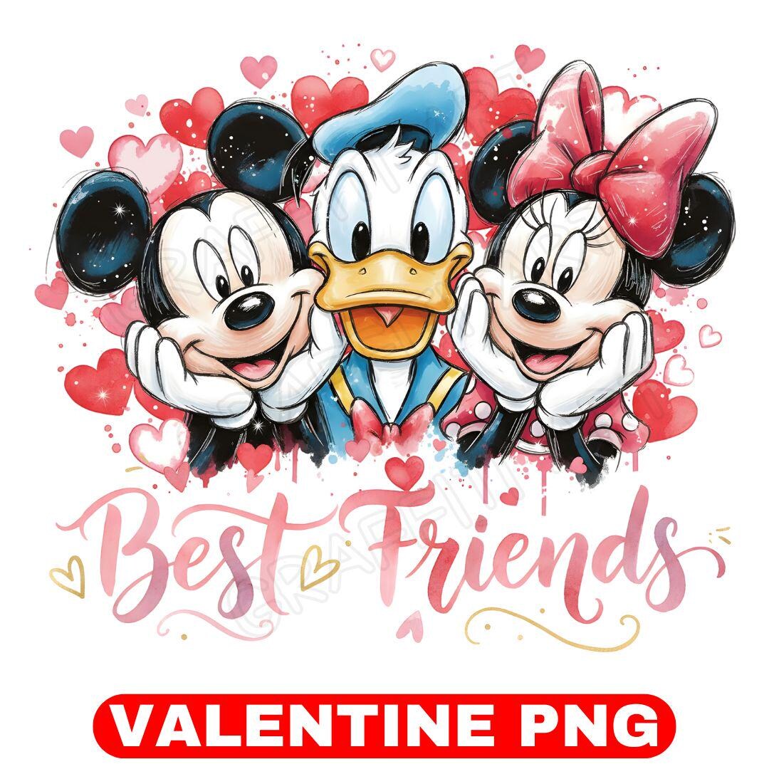 Mickey Mouse Best Friends Valentine PNG: Kids Valentine's Day Png ...