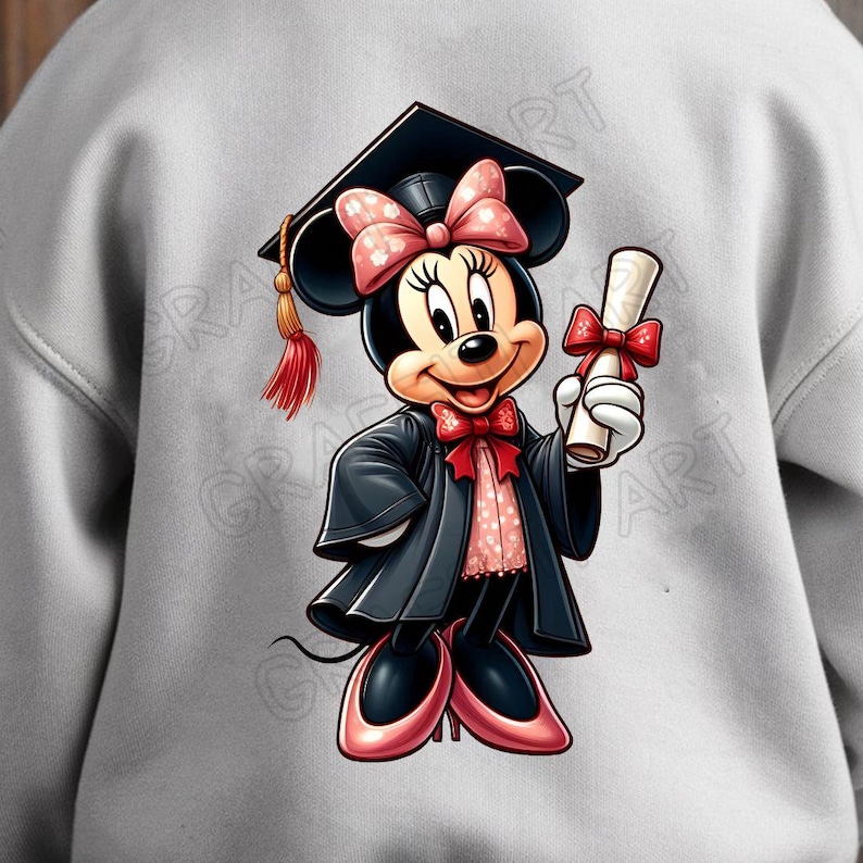 Mickey & Minnie Mouse Graduation PNG: Cartoon Clipart (digital Download ...