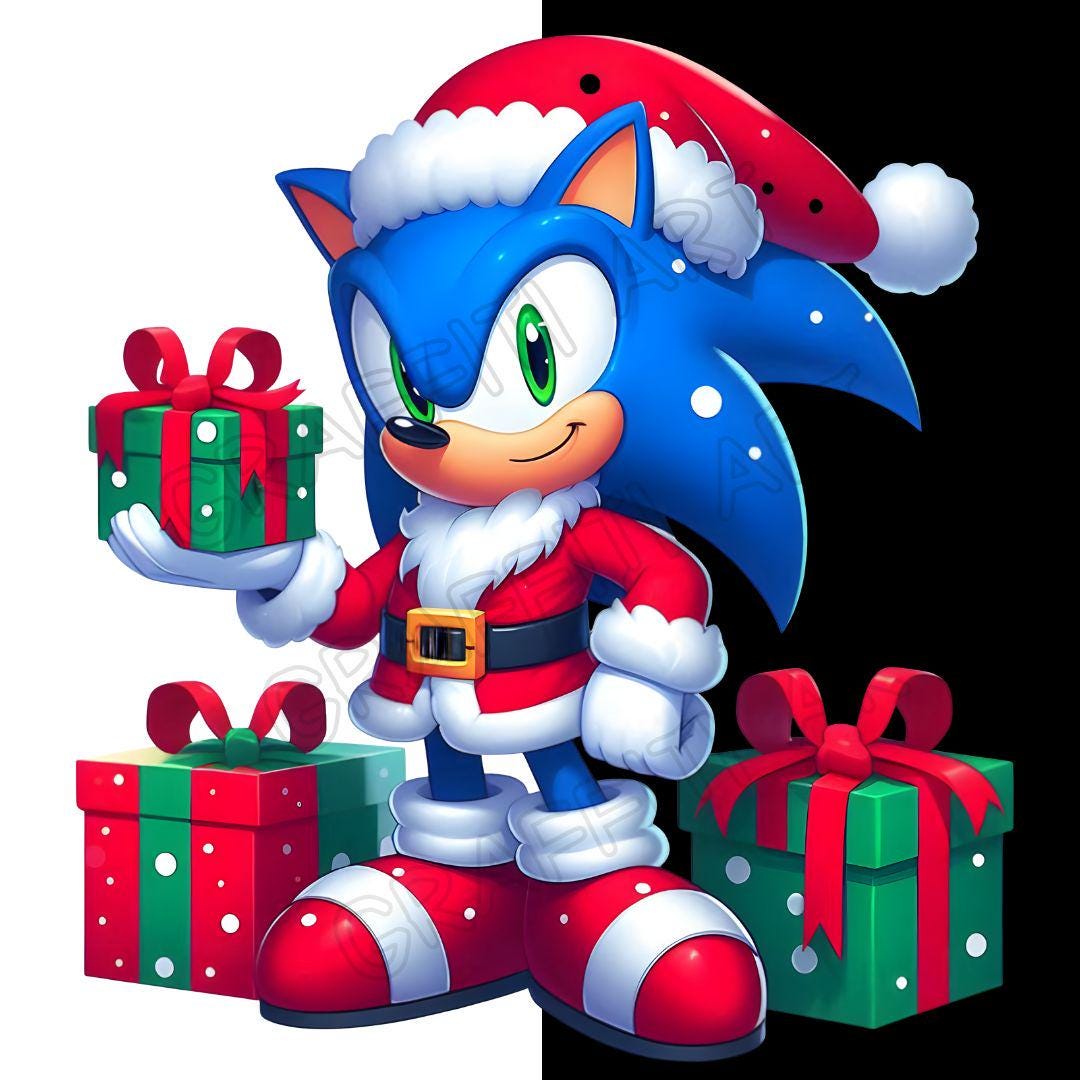 Christmas Sonic PNG: High-resolution Clipart (digital Download - Etsy