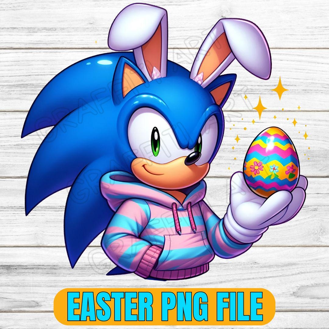Sonic Easter PNG: Kawaii Cartoon Clipart (digital Download) - Etsy