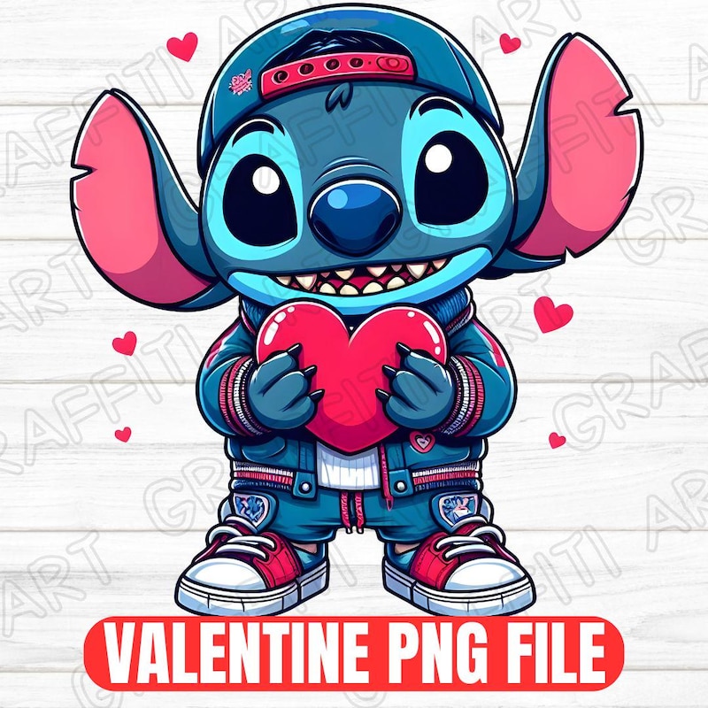 Stitch Valentine Clipart - Etsy