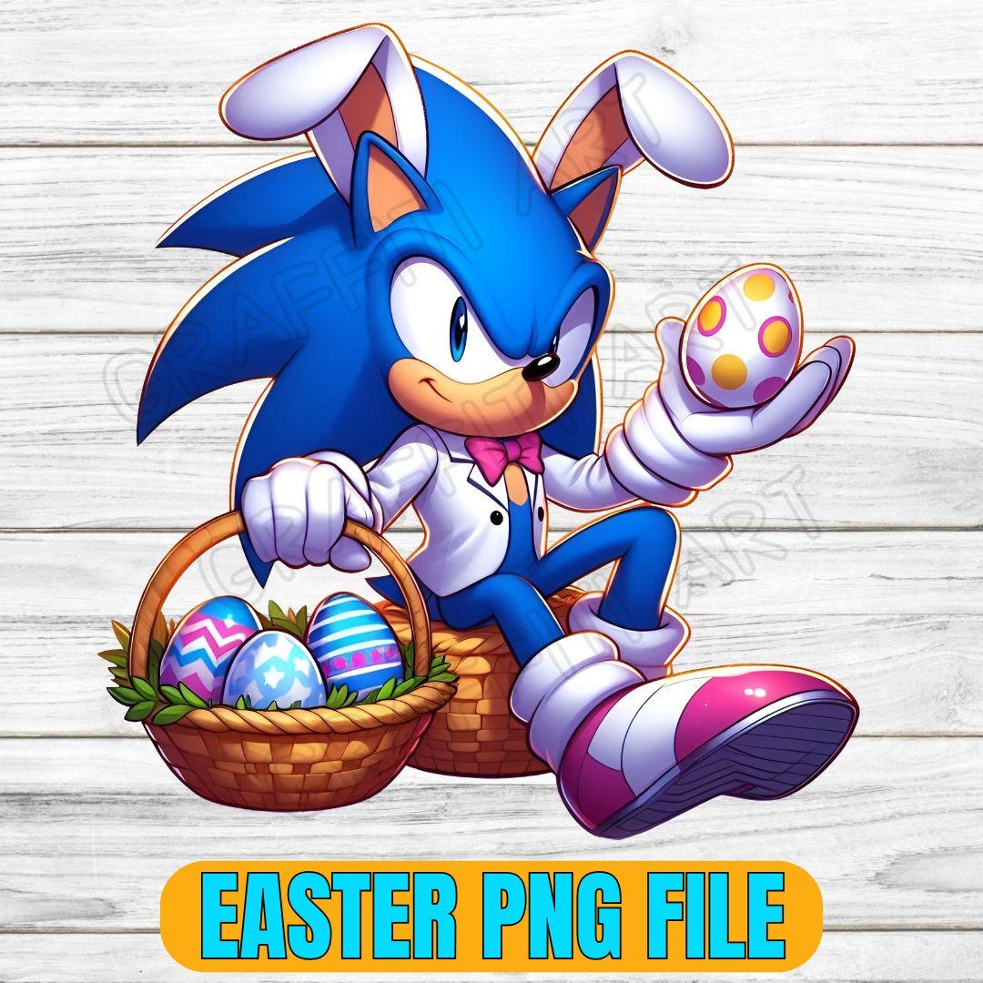 Sonic Easter PNG: Kawaii Cartoon Design (digital Download) - Etsy