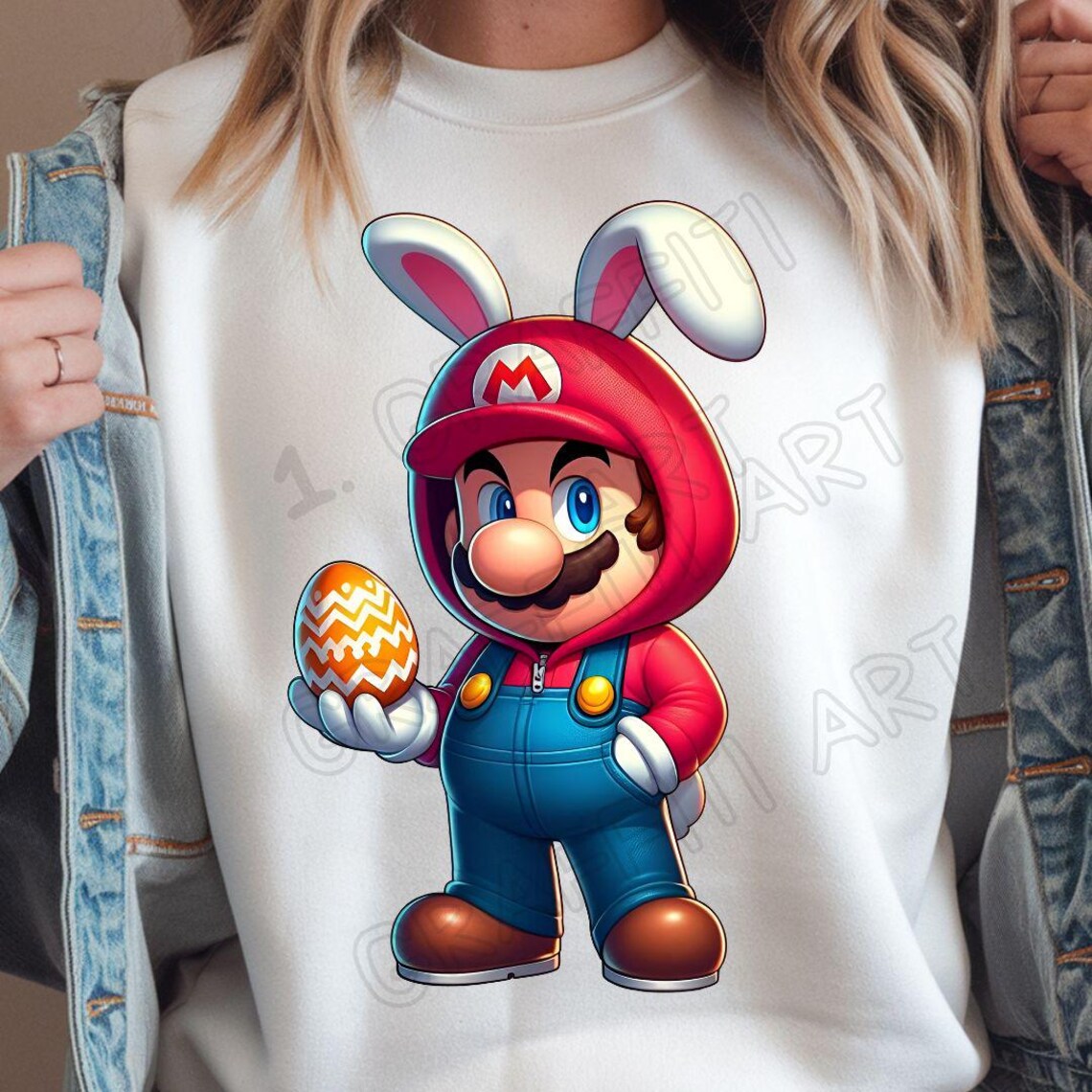 Super Mario Easter PNG: Kawaii Cartoon Clipart (digital Download) - Etsy