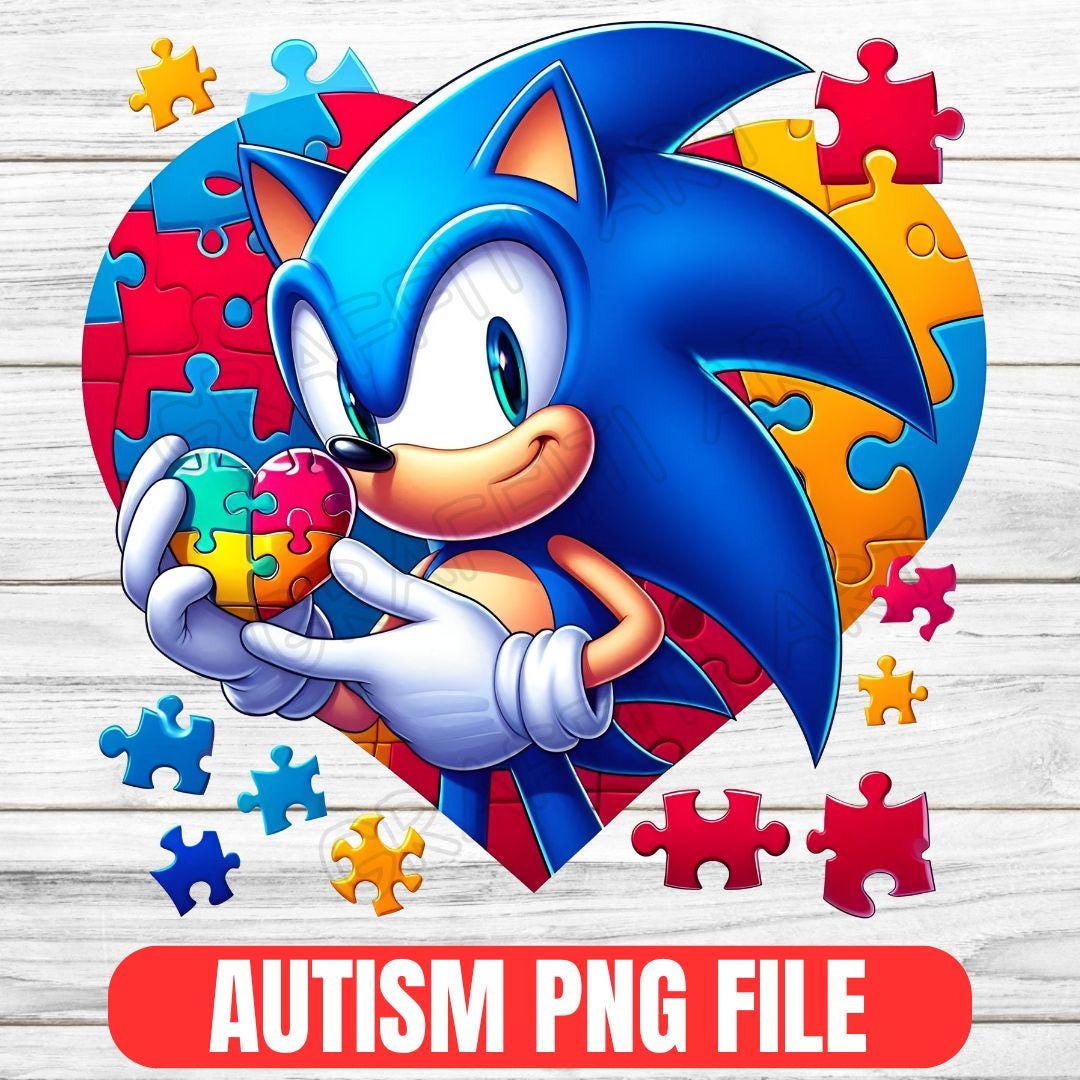 Autism Ribbon Png, Sonic the Hedgehog Autism PNG, Sonic Autism Shirt ...