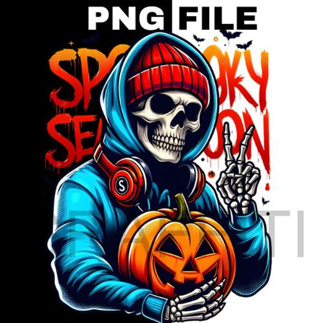 Halloween Skeleton Graffiti Design: Urban Sublimation PNG (digital ...