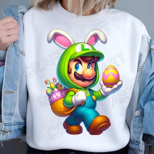 Super Mario Easter PNG: Kids Cartoon Sublimation Design (digital ...