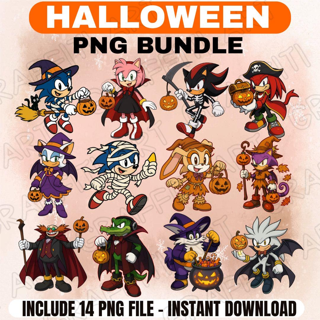 Halloween Sonic Hedgehog PNG Bundle - Spooky Season Halloween Kids ...