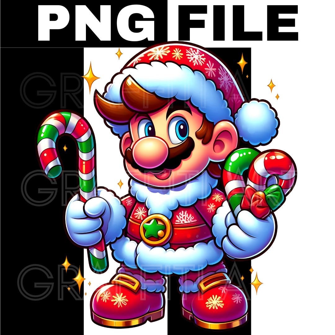 Christmas Super Mario Png, Christmas Png,super Mario Sublimation ...