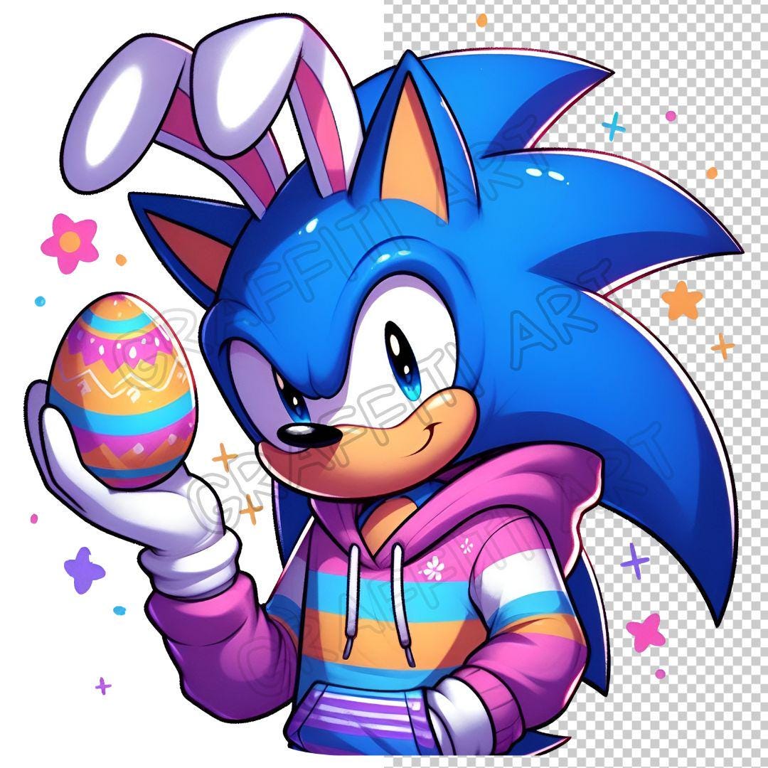 Sonic Easter PNG: Hedgehog With Bunny Ears (digital Download) - Etsy