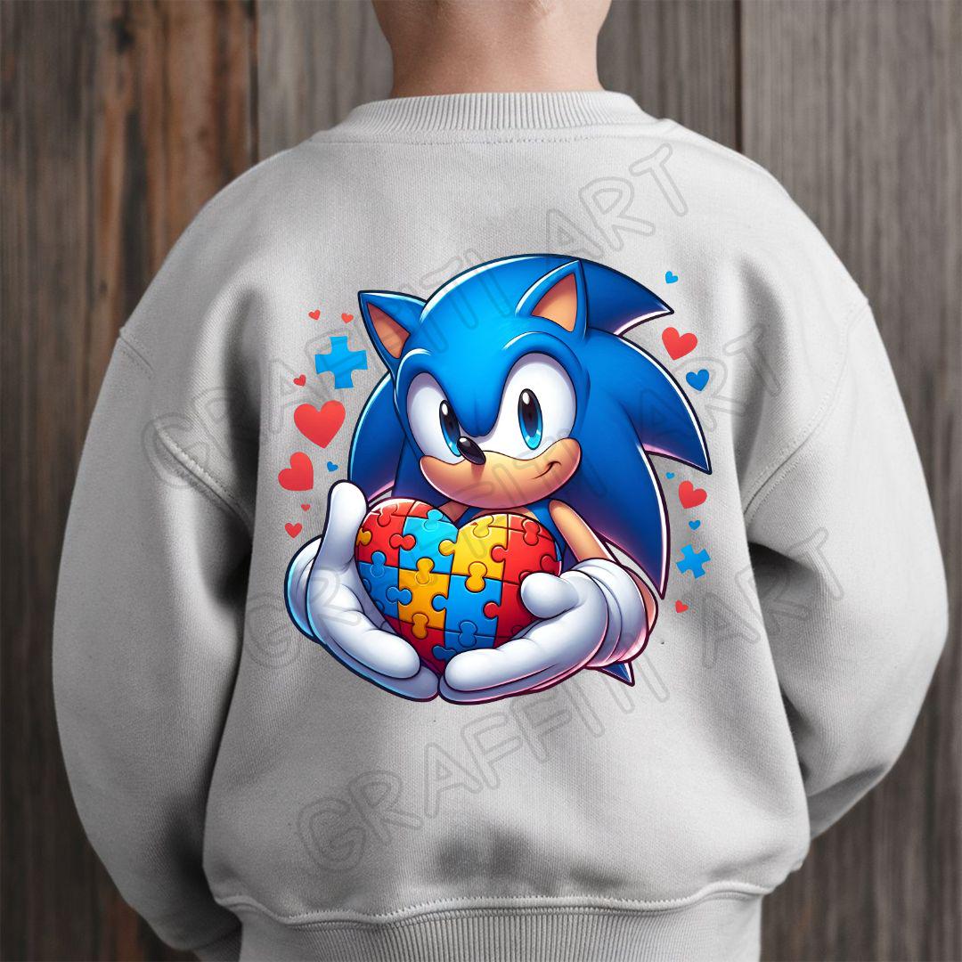 Sonic Autism Awareness PNG: Kids Cartoon Shirt Design (digital Download ...