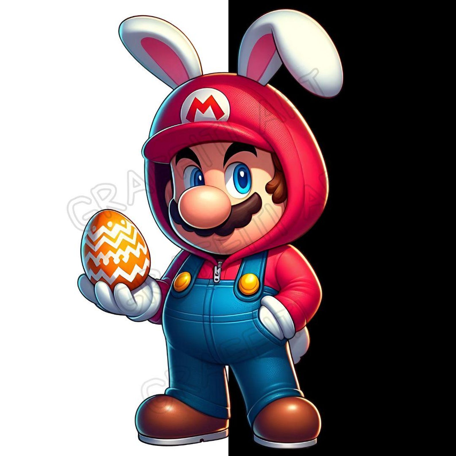 Super Mario Easter PNG: Kawaii Cartoon Clipart (digital Download) - Etsy