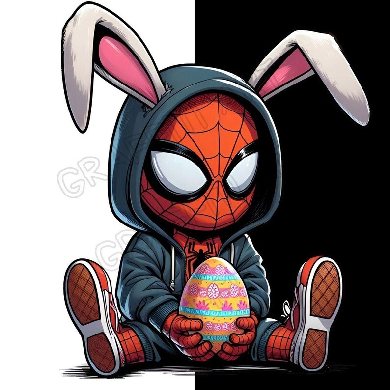 Spidey Easter PNG: Kawaii Superhero Clipart (digital Download) - Etsy