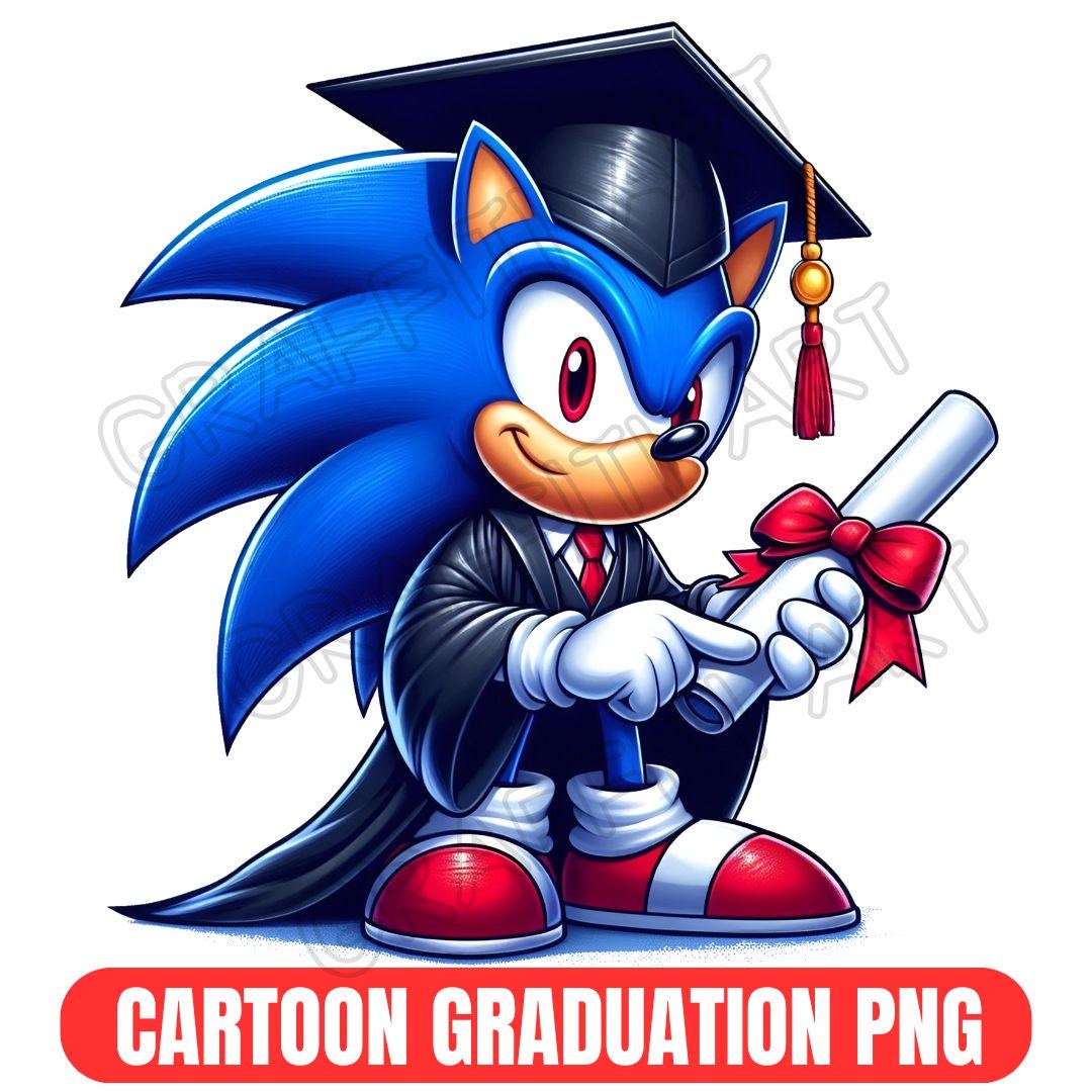 Graduation Cartoon Character Png, Sonic the Hedgehog PNG, Graduation ...