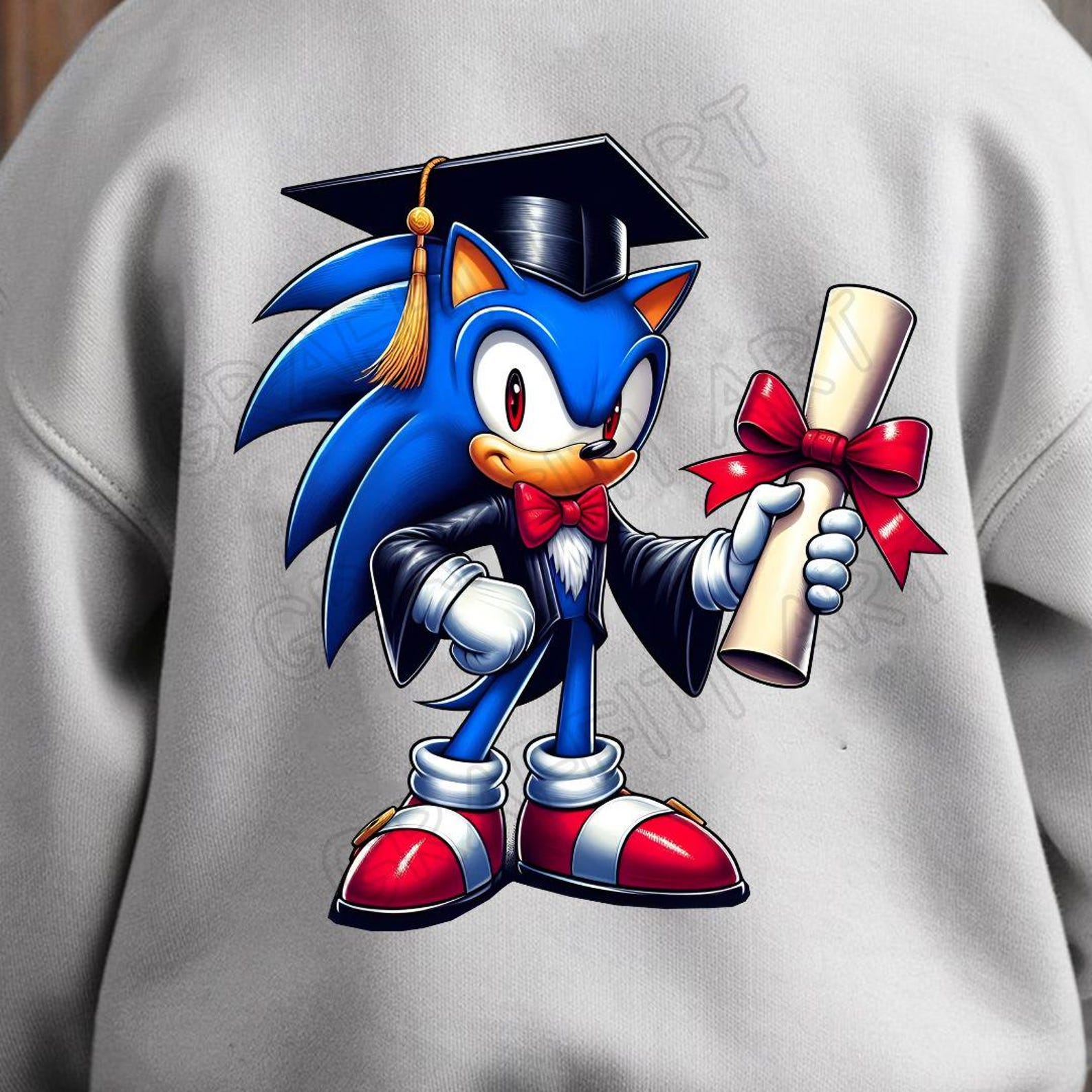 Sonic Graduation PNG: Cartoon Hedgehog Clipart - Etsy