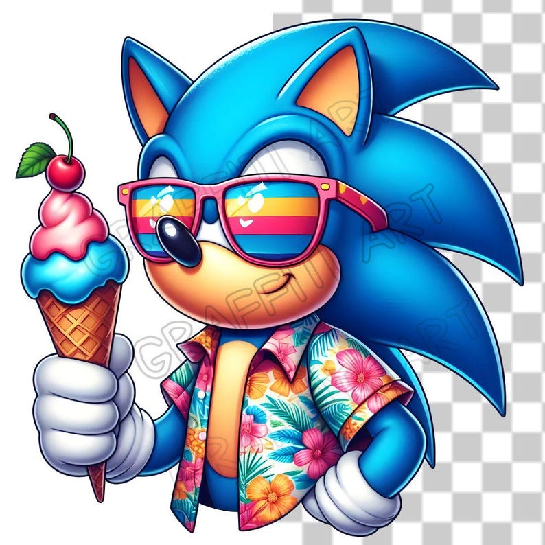 Sonic Summer PNG: Kids Cartoon Sublimation Design (digital Download) - Etsy