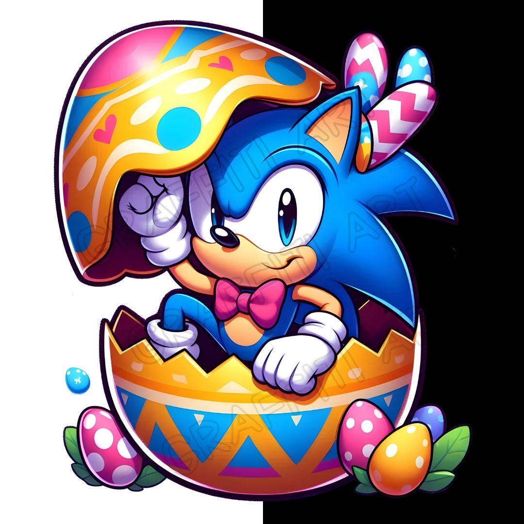 Sonic Easter PNG: Kawaii Cartoon Clipart (digital Download) - Etsy