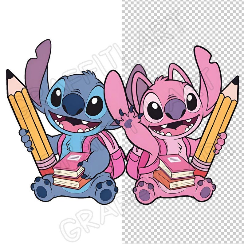 Stitch Back to School PNG: Cartoon Kids Sublimation Design - Etsy