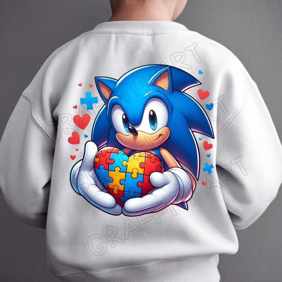 Sonic Autism Awareness PNG: Kids Cartoon Shirt Design (digital Download ...