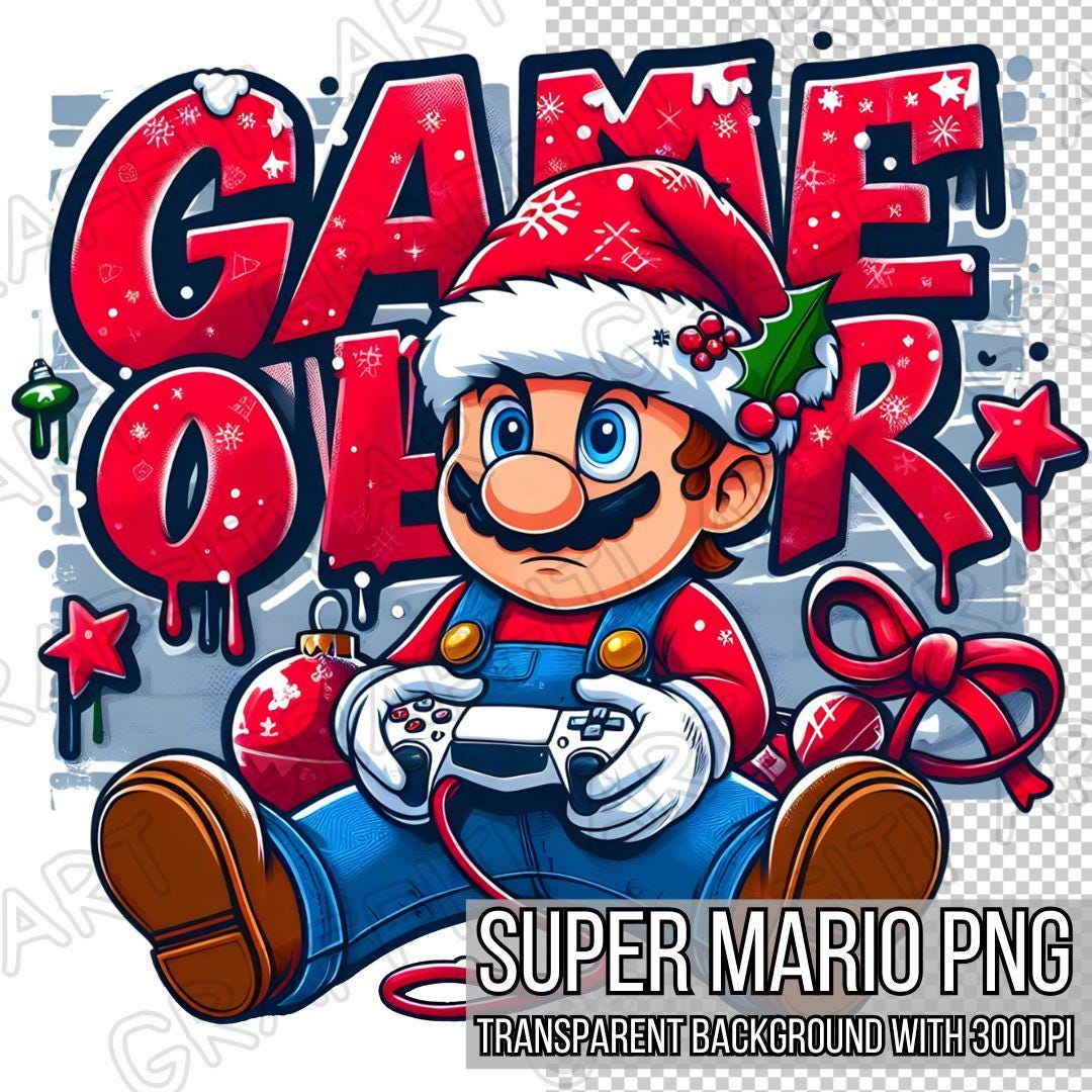 Game Over Png, Christmas Super Mario Png, Christmas Png,super Mario ...