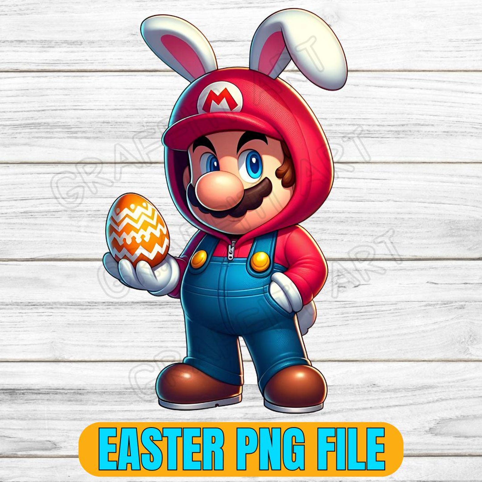 Kawaii Easter Png, Super Mario Png, Easter Mario Png Sublimation Design ...