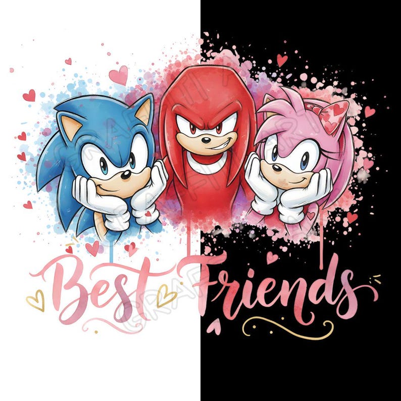 Sonic & Amy Valentine PNG: Cartoon Sublimation Design (digital Download ...